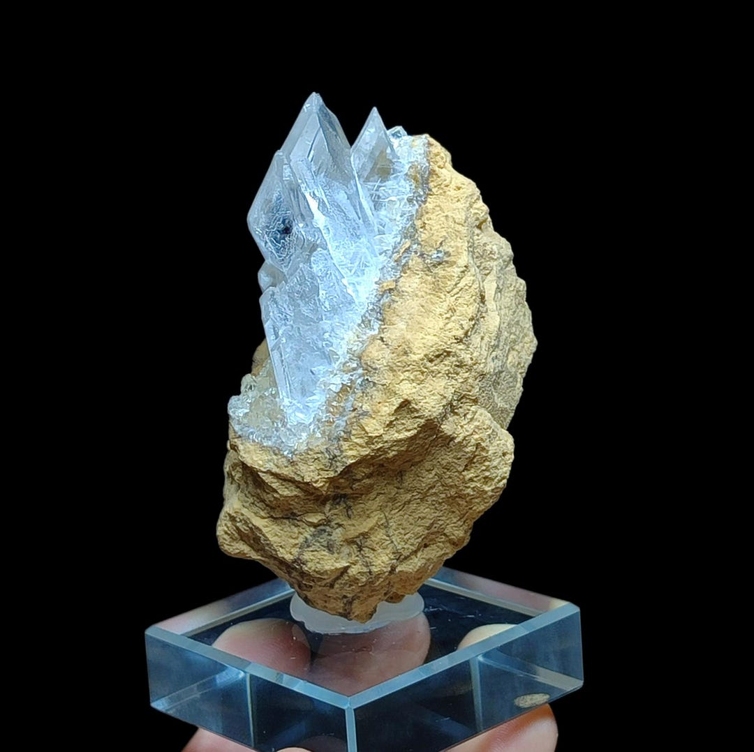 Gypsum (selenite) on Calcite - Khoukhet Mine, Boulmane Province, Fes ...