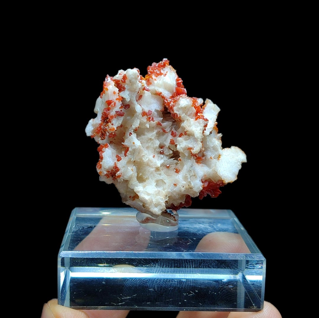Vanadinite With Calcite Crystal Cluster From Midelt, Morocco | 40g ...