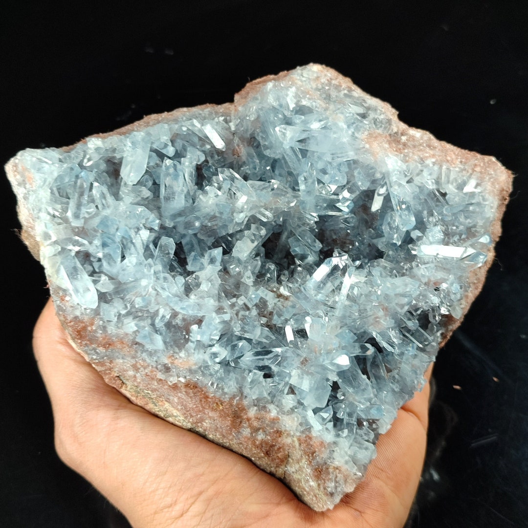 Beautiful Natural Celestite Cluster Premium Sky Blue Crystal From ...