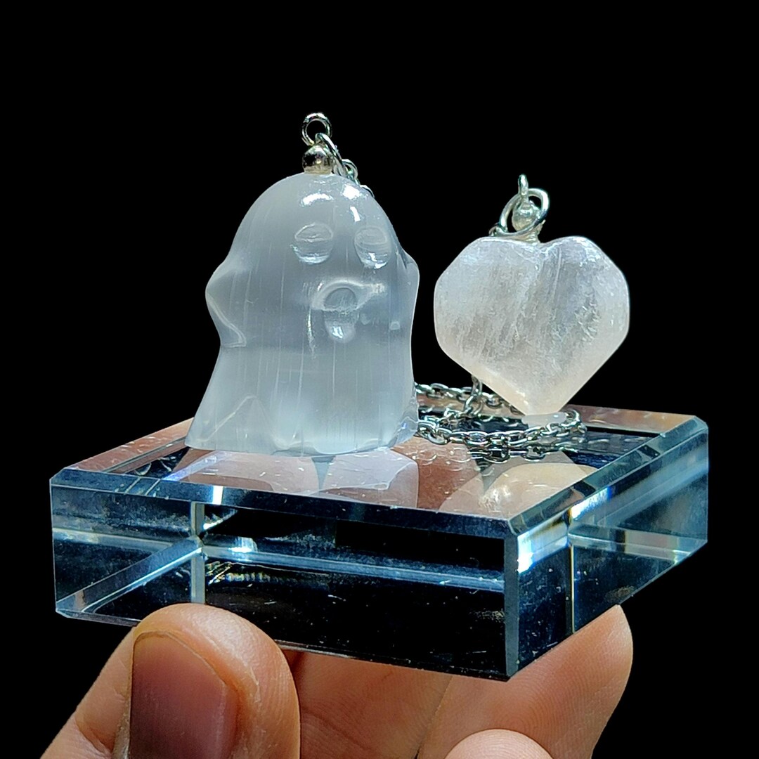 Handmade Selenite Ghost Pendulum | 2.5 Cm | Spiritual Tool - Etsy