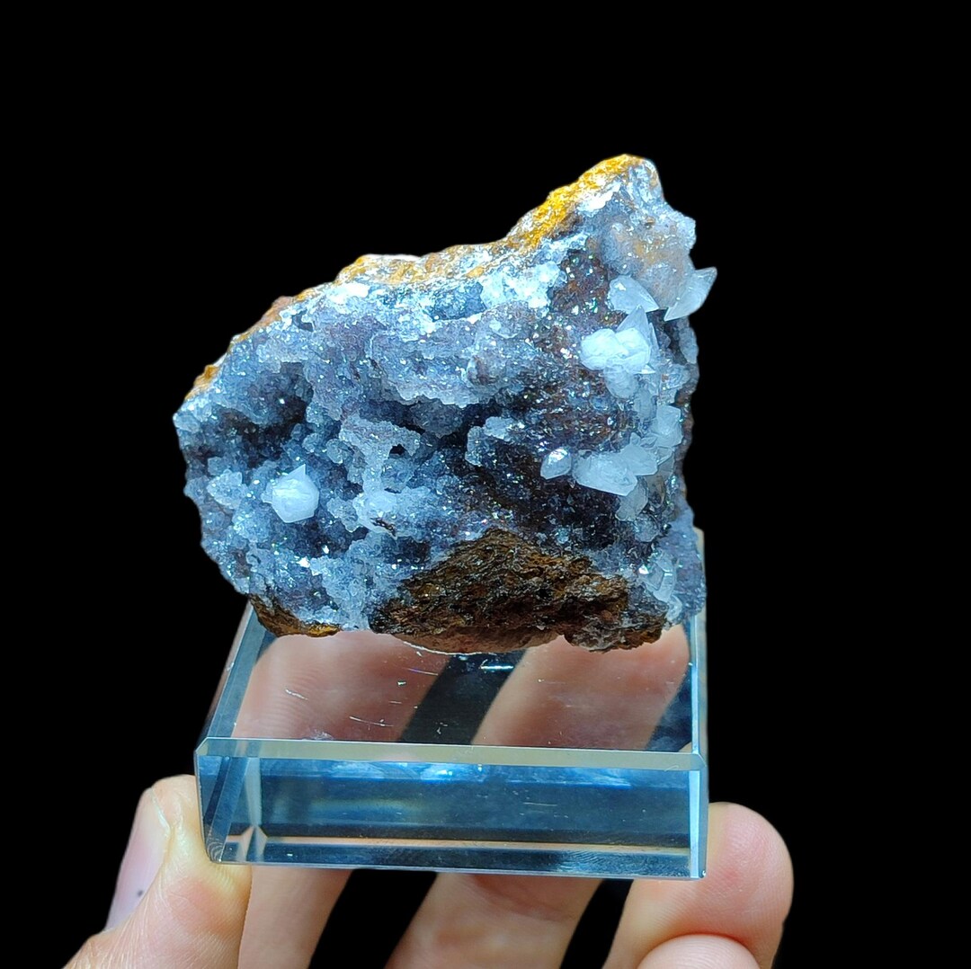 Sparkling Manganese With Quartz & Calcite Crystal Cluster From Taouz ...