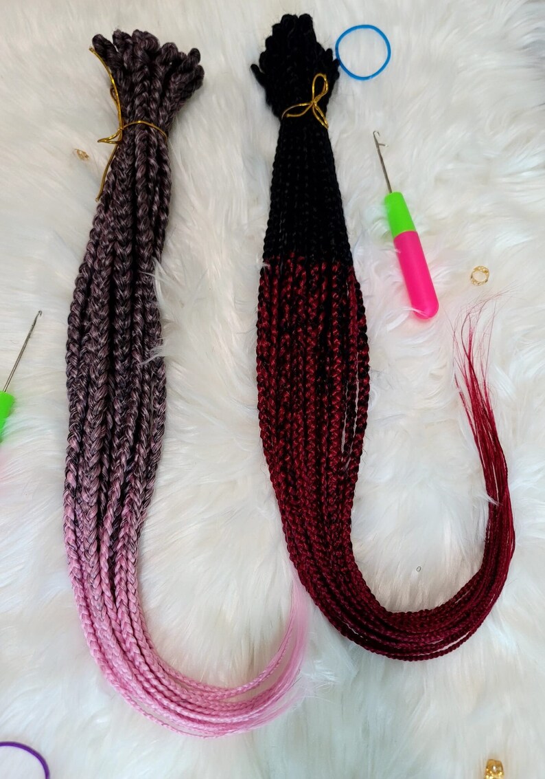 Ombrè Crochet Box Braids, Handmade, Protective Hairstyle,24 Inches ...