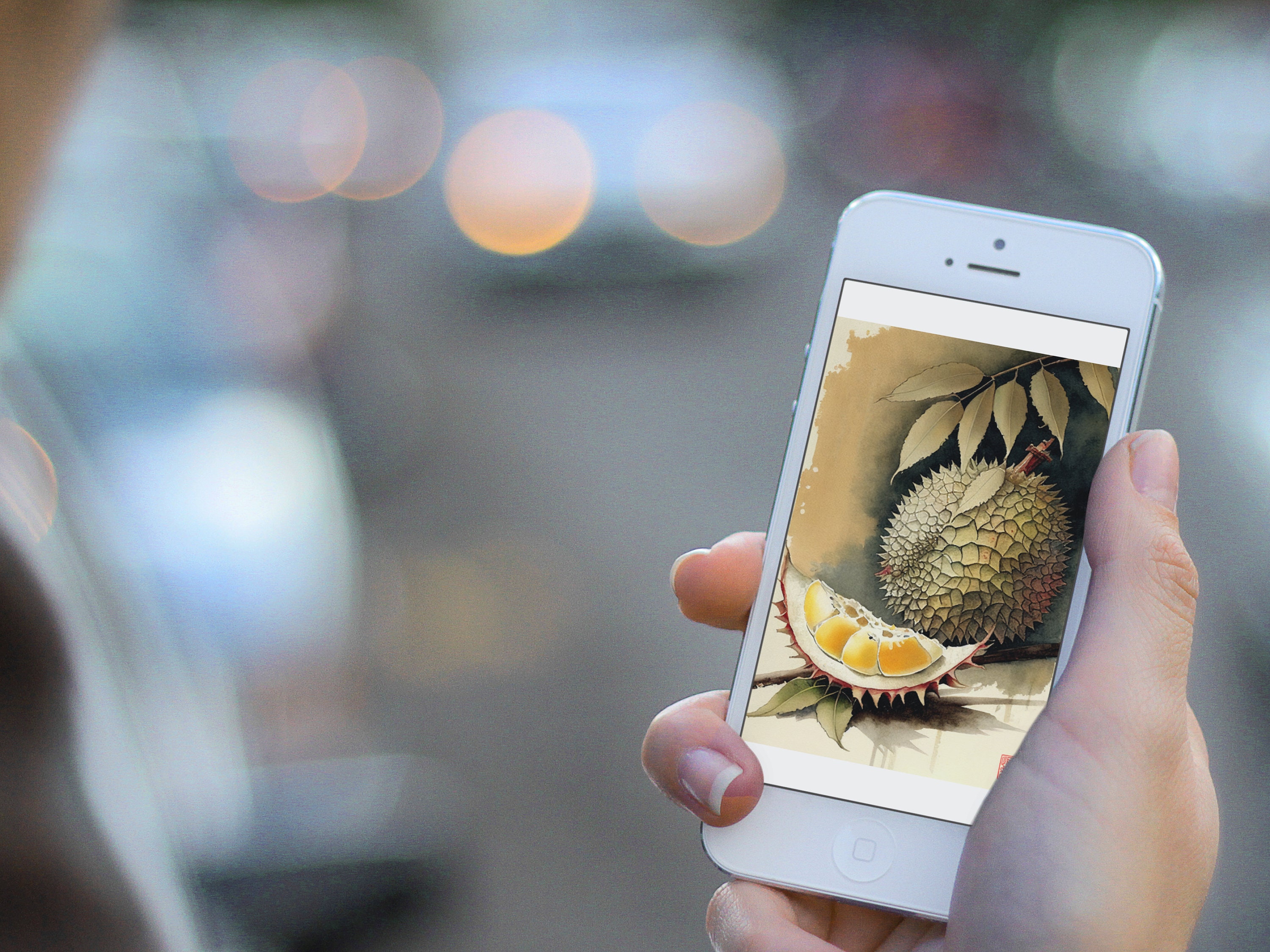 Printable Watercolor Painting Durian Fruit Wall Art Digital Download ...