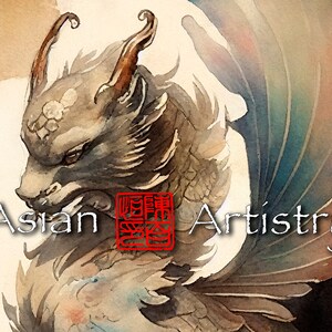 Printable Chinese Watercolor Painting Pixiu Wall Art Digital Download ...