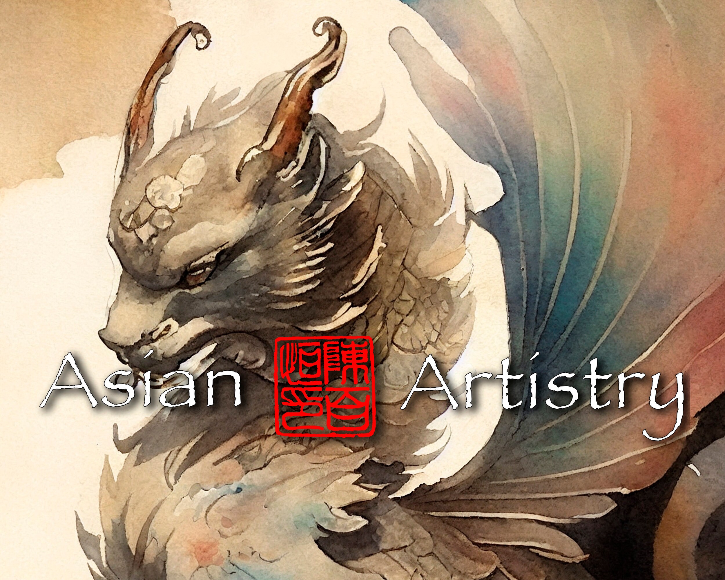 Printable Chinese Watercolor Painting Pixiu Wall Art Digital Download ...