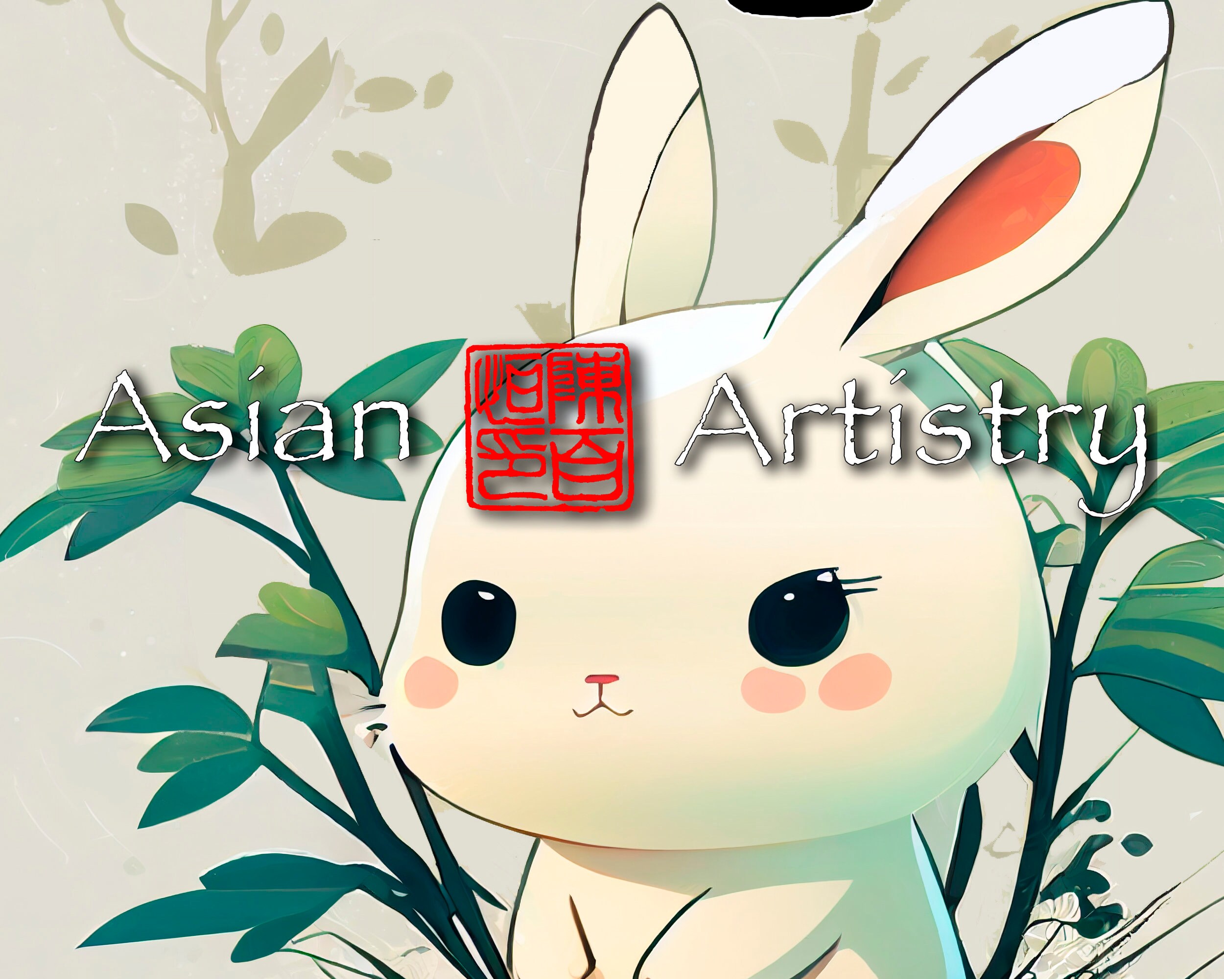Printable Chinese Watercolor Painting of Zodiac Animal Rabbit, Year of ...