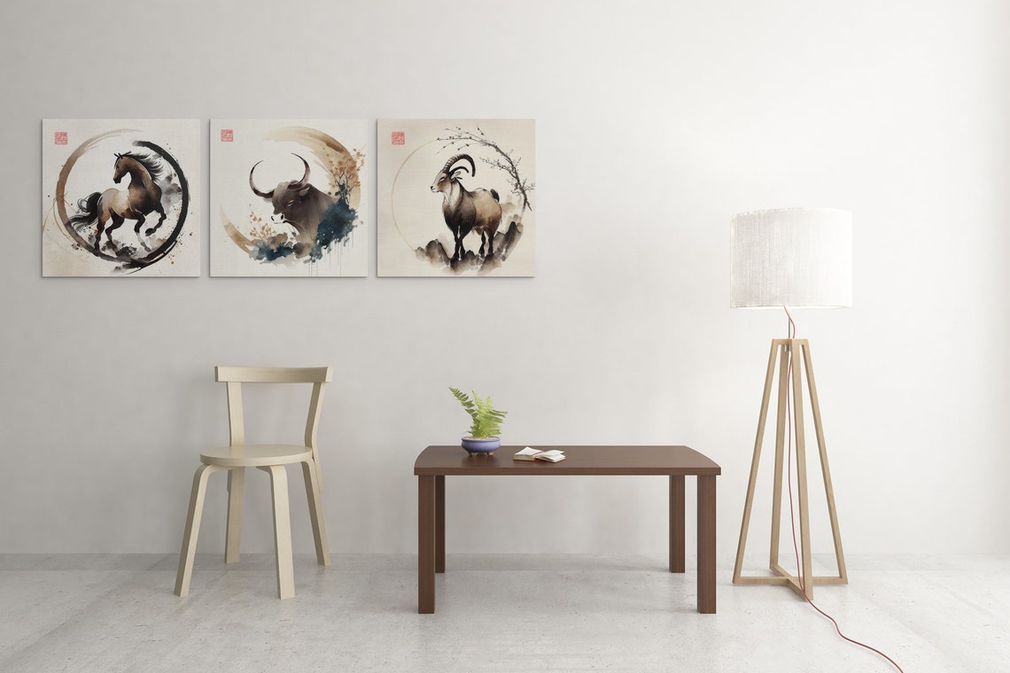 Printable Set of 12 Chinese Zodiac Animals Traditional - Etsy