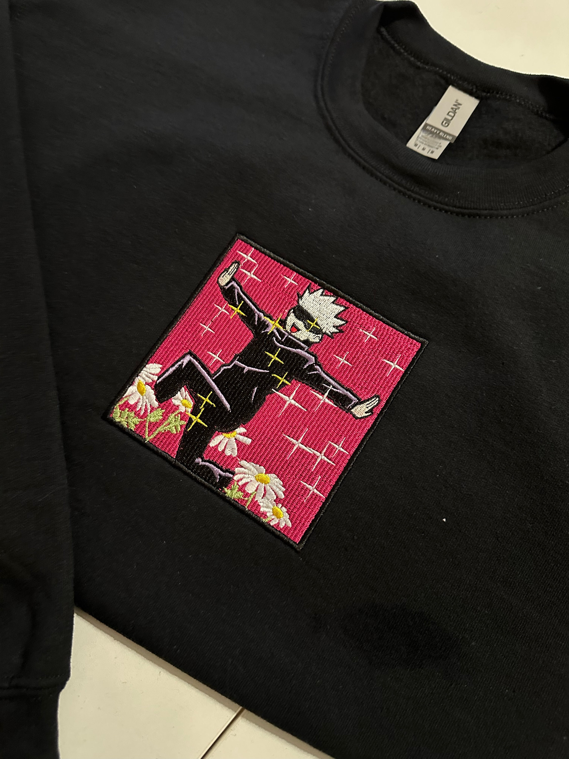 Gojo Jujitsu K.aisen Embroidered Crew Neck Sweater - Etsy