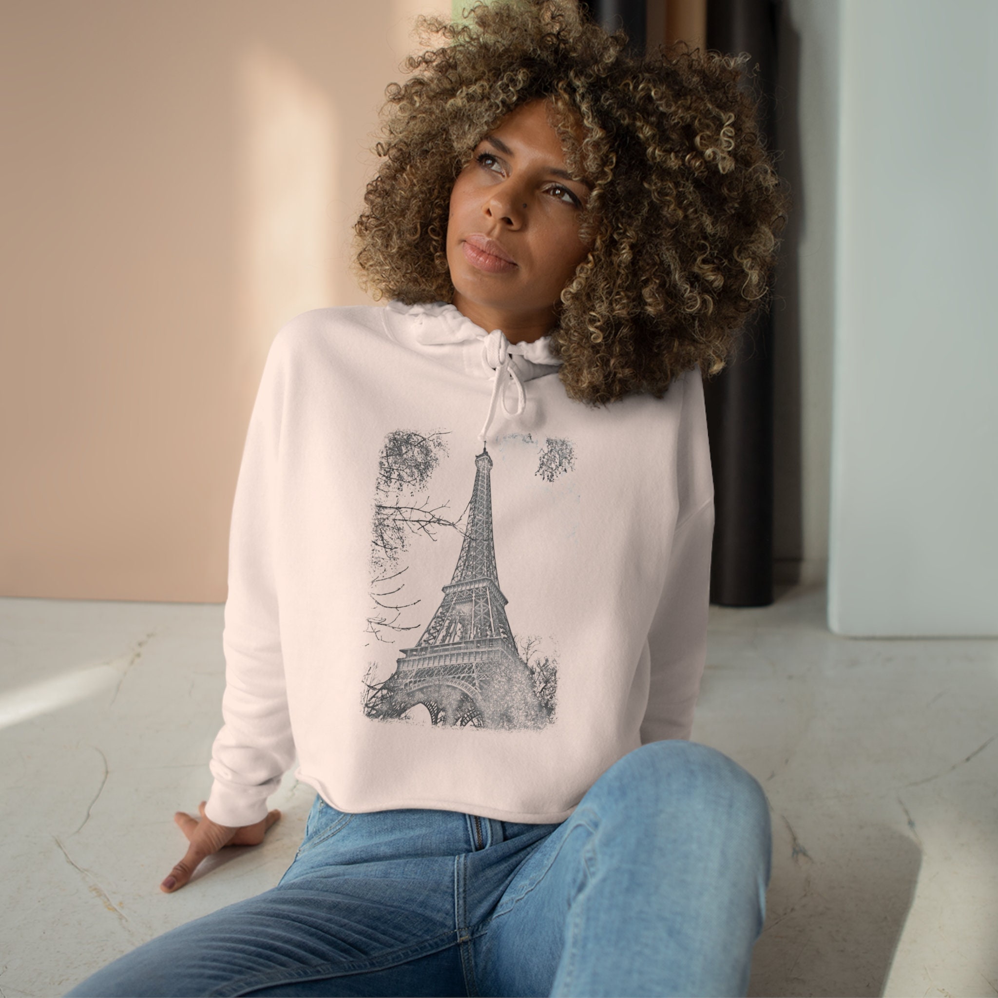 Paris Sweatshirt Eiffel Tower Crop Hoodie, Paris Gifts for Her - Etsy