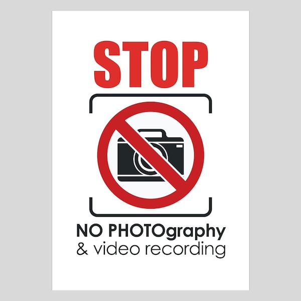 No Video Recording Sign - Etsy