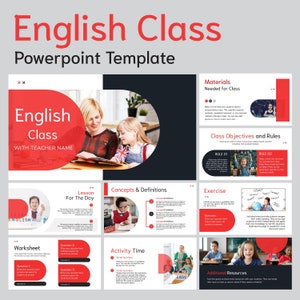 English Class Powerpoint Template - Editable Slides for Schools ...