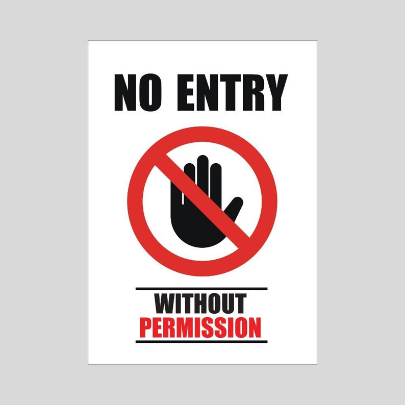 No Entry" Sign PDF - Do Not Enter Sign, A4 Size, Instant Download for ...