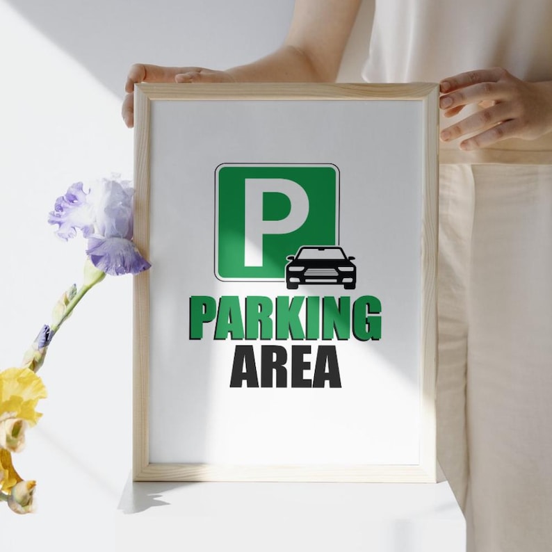 Parking Area Sign Printable -parking Lot Use - Easy-to-print Parking Sign for Indoor and Outdoor ...