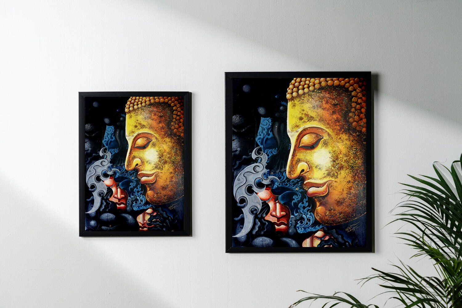 Printable Buddha Face Wall Art - Downloadable Buddha Canvas Print - 3D ...