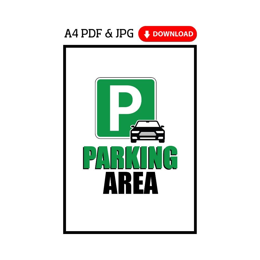 Parking Area Sign Printable -parking Lot Use - Easy-to-print Parking ...