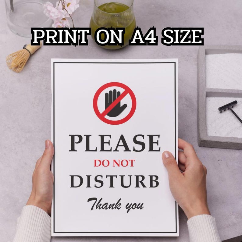 Printable Do Not Disturb Sign PDF | A4 Size Door Sign | Privacy Sign ...