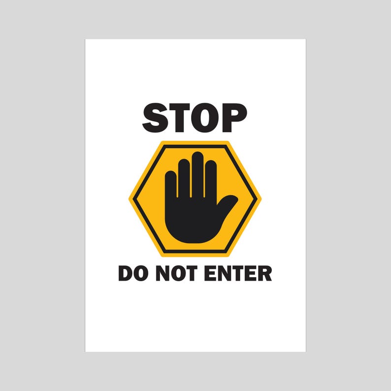 STOP Do Not Enter Sign - A4 Size, Printable JPG & PDF, Warning Sign for ...