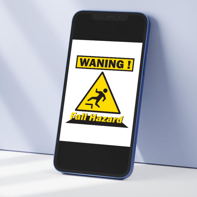 Warning Fall Hazard Sign - A4 Size, Printable JPG & PDF, Safety Notice ...