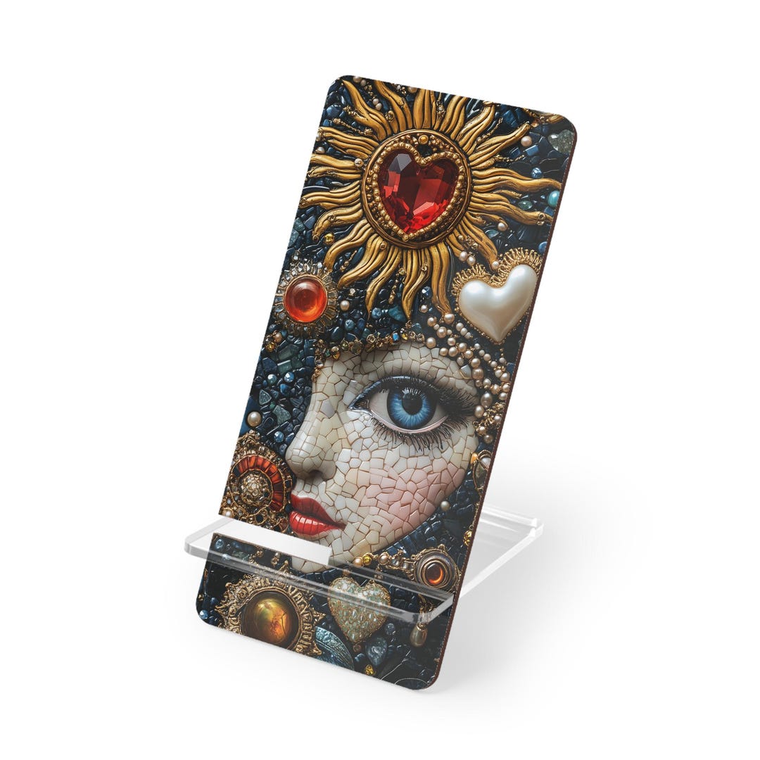Mystical Art Phone Stand, Surreal Desk Organizer, Boho Phone Holder ...