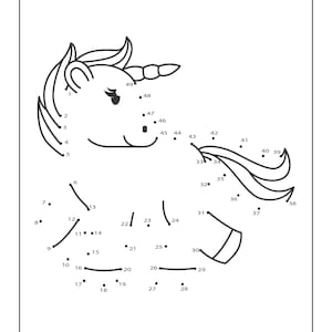 90 Unicorn Dot-to-dot Activity Sheets - Fun & Easy Unicorn Connect the ...