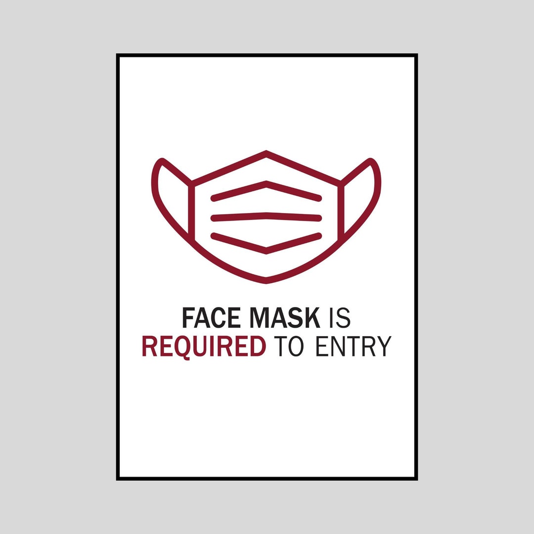 Printable Face Mask Required Sign - A4 PDF & JPG - Face Mask Sign ...