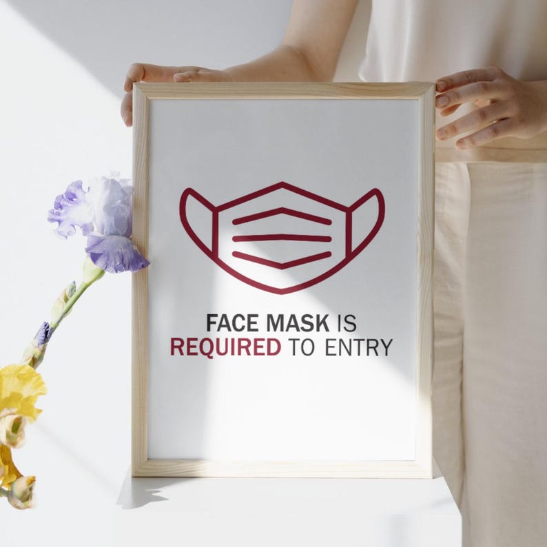 Printable Face Mask Required Sign - A4 PDF & JPG - Face Mask Sign ...