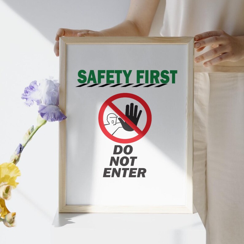 Safety First Do Not Enter Sign - A4 Size, Printable JPG & PDF ...