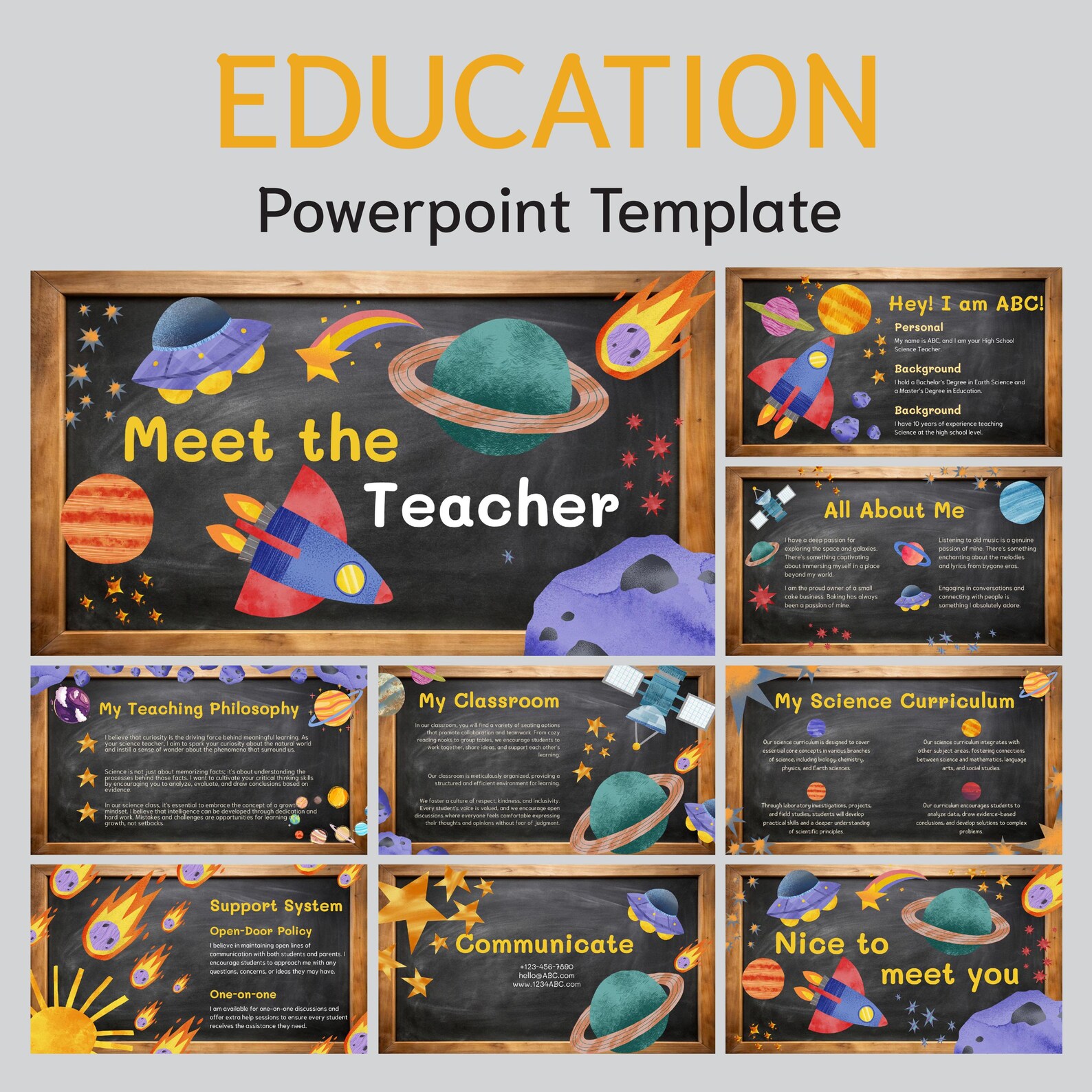 Meet the Teacher Editable Powerpoint Template, Back to School ...