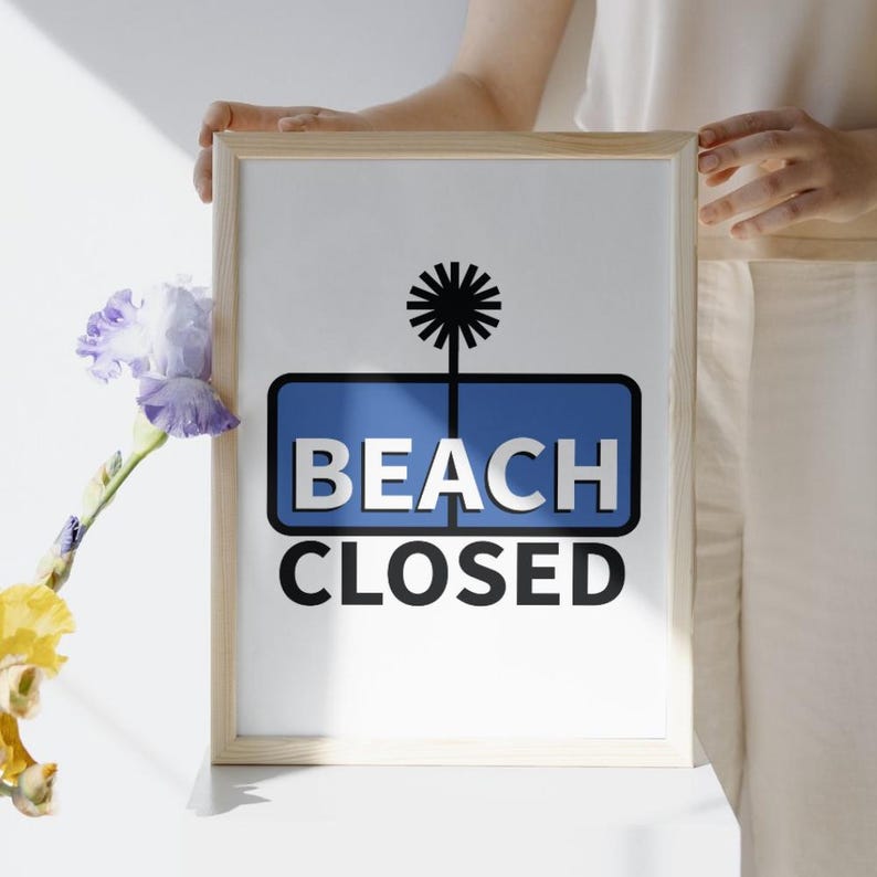 Beach Closed Sign - Printable A4 PDF & JPG - No Access, Safety Notice ...