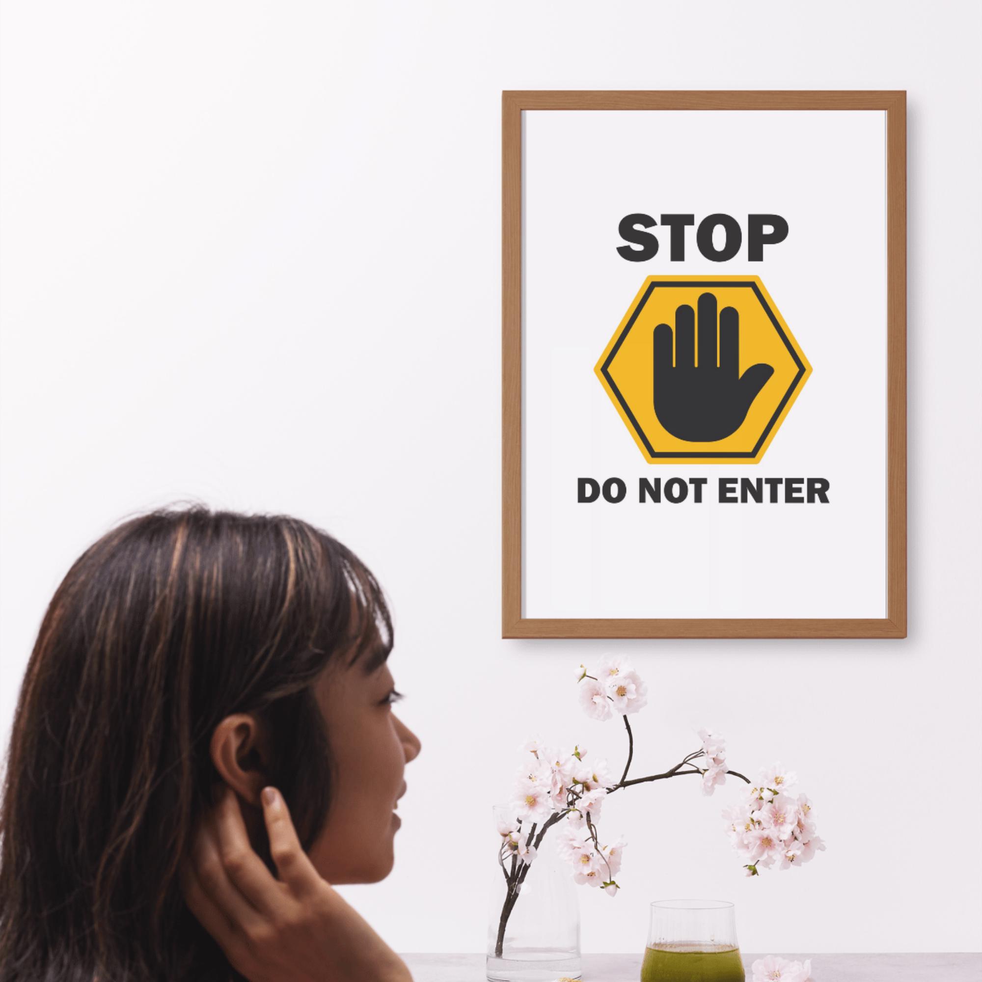 STOP Do Not Enter Sign - A4 Size, Printable JPG & PDF, Warning Sign for ...