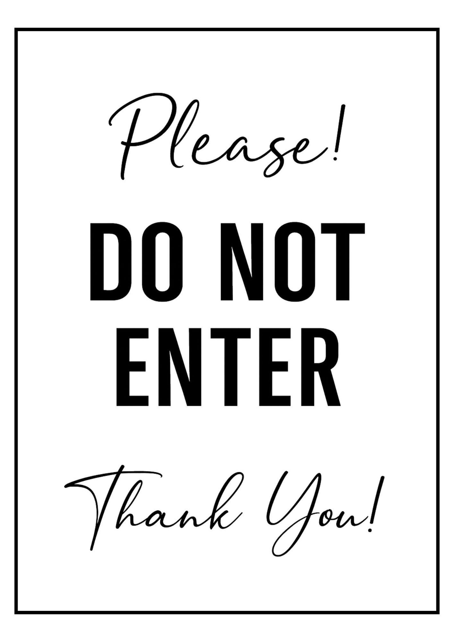 Printable "do Not Enter" Sign | No Entry Sign PDF, A4 Size | Instant ...