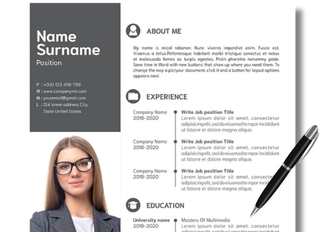 Simple and Customizable Resume Template Editable PDF and Powerpoint ...