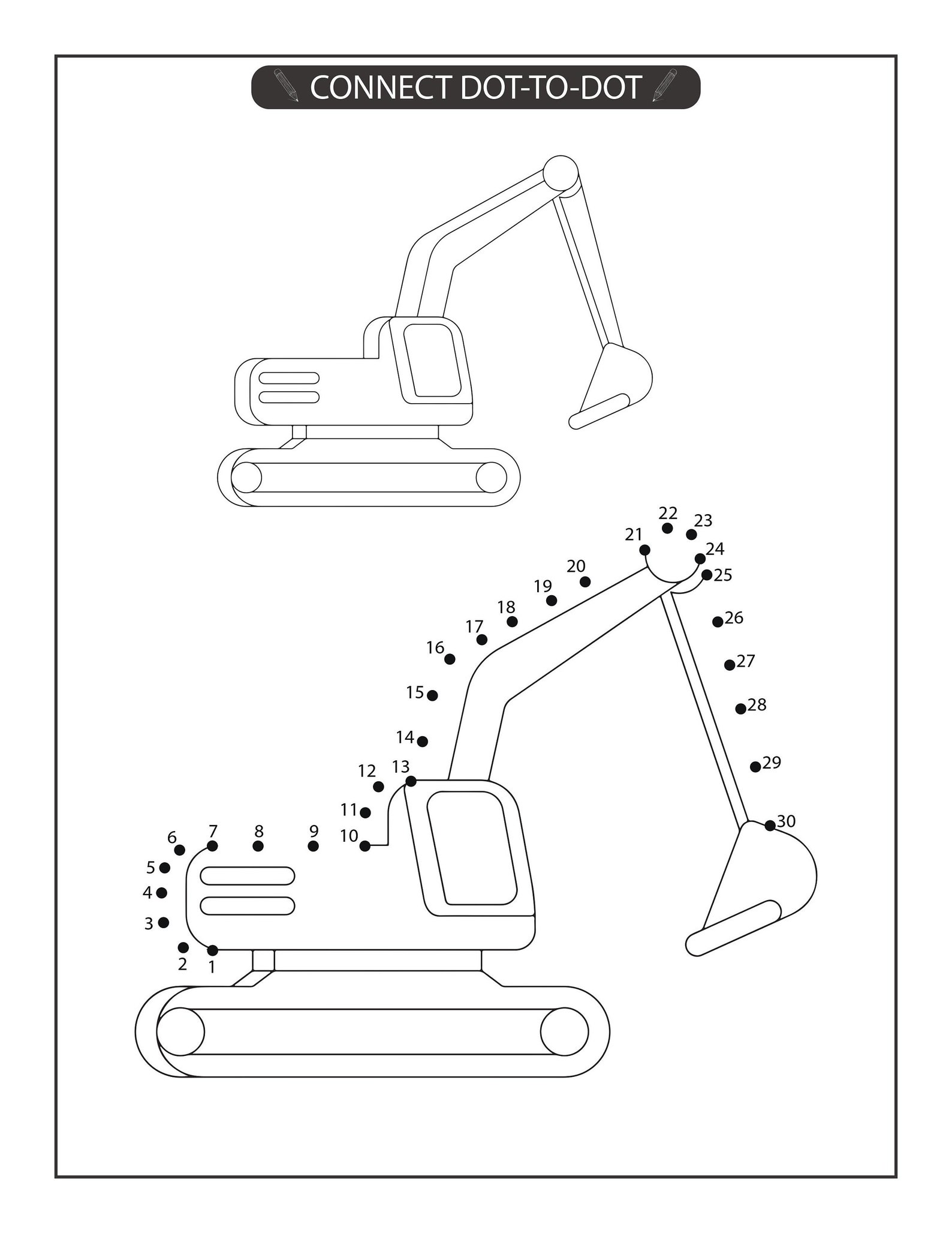 Truck Dot to Dot Activity Sheets Printable Vehicle Dot to Dot for Kids ...