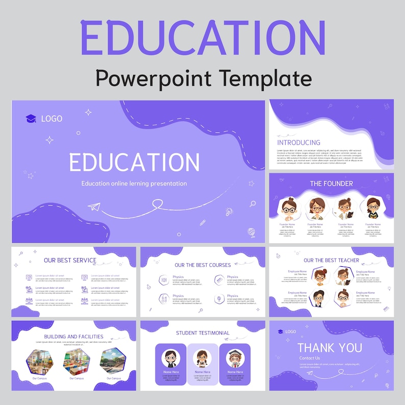 Online Learning Powerpoint Template - Professional Education ...