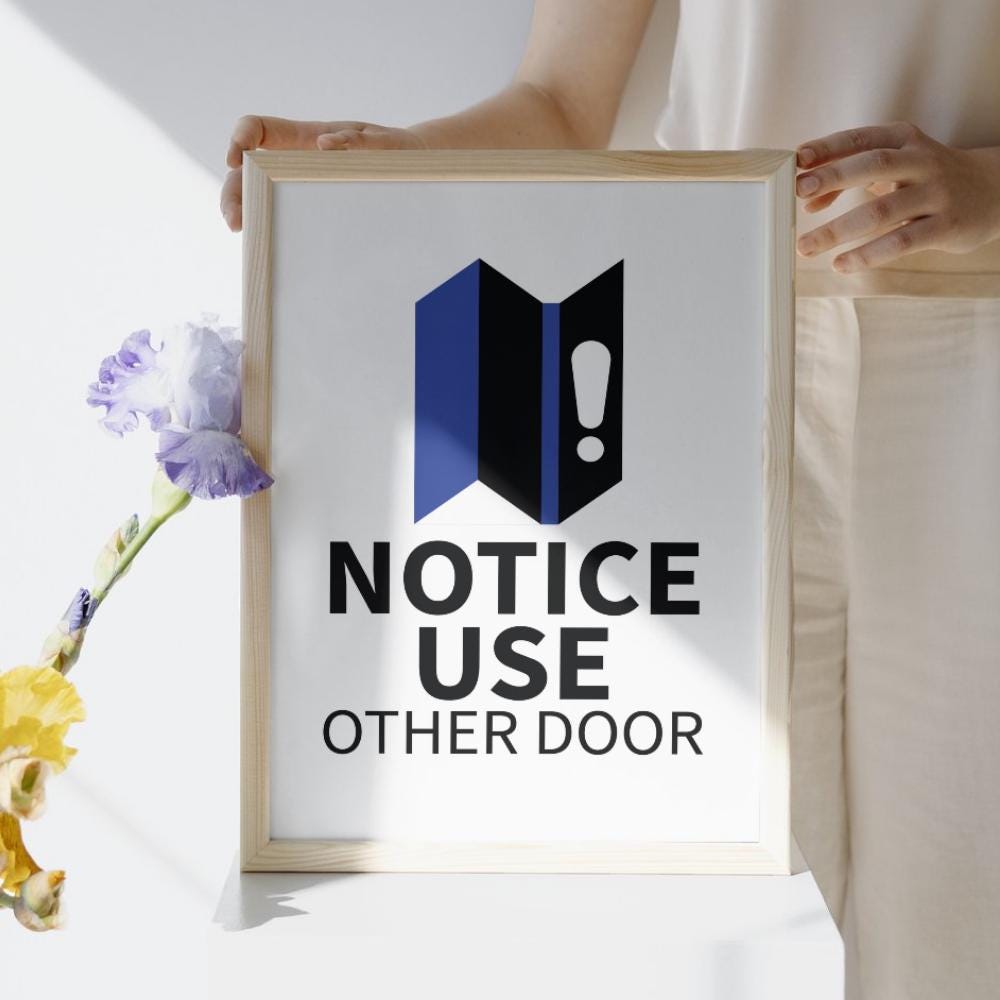 Notice Use Other Door Sign - Printable A4 PDF & JPG - Directional Sign ...