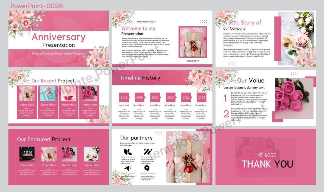 Anniversary Presentation Template - Powerpoint Slideshow Design for ...