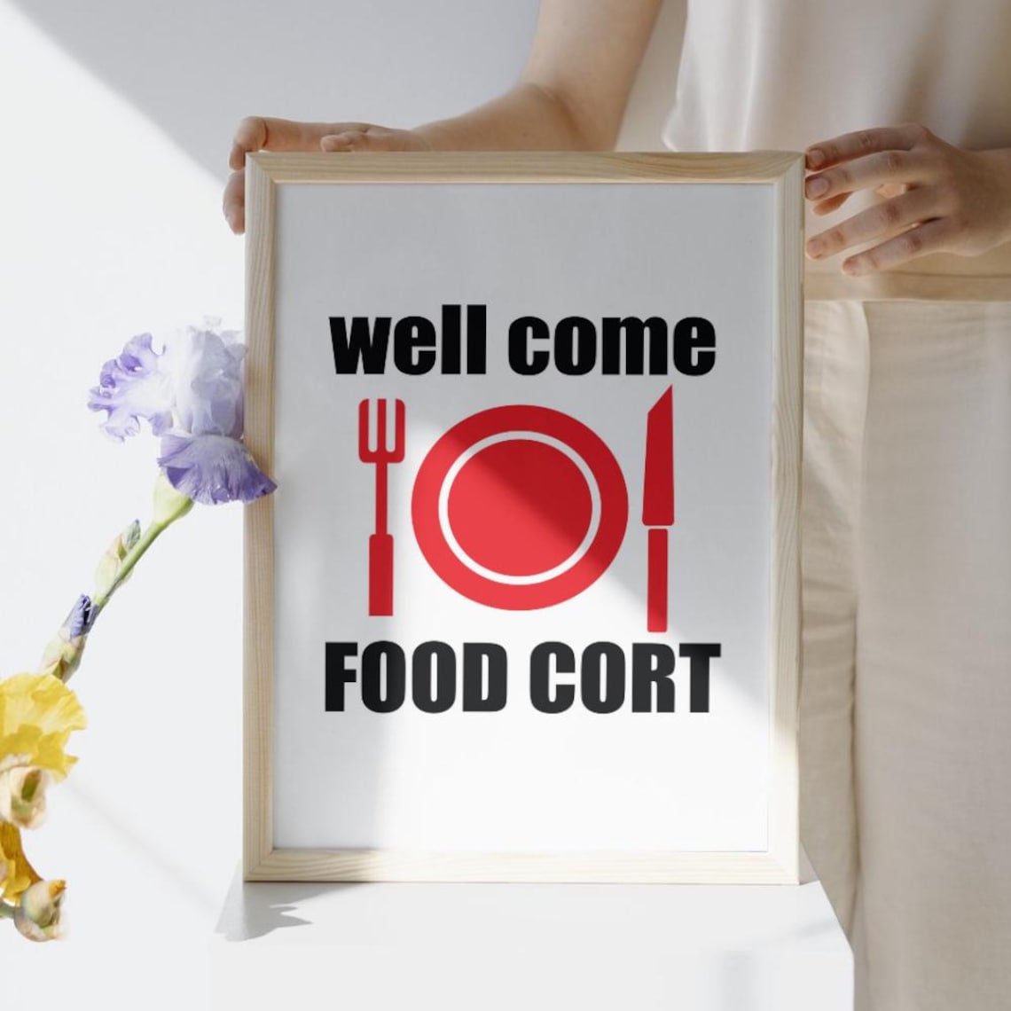 Printable Welcome Food Court Sign High-quality A4 PDF and JPG Files ...
