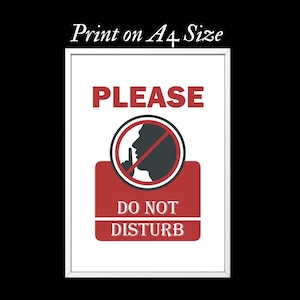 Printable "please Do Not Disturb" Sign - A4 PDF, Instant Download for ...