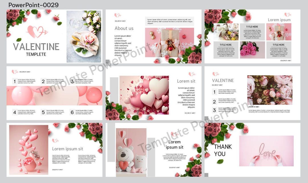 Valentine’s Day PPT Powerpoint Template - 9 Editable Slides, Download ...