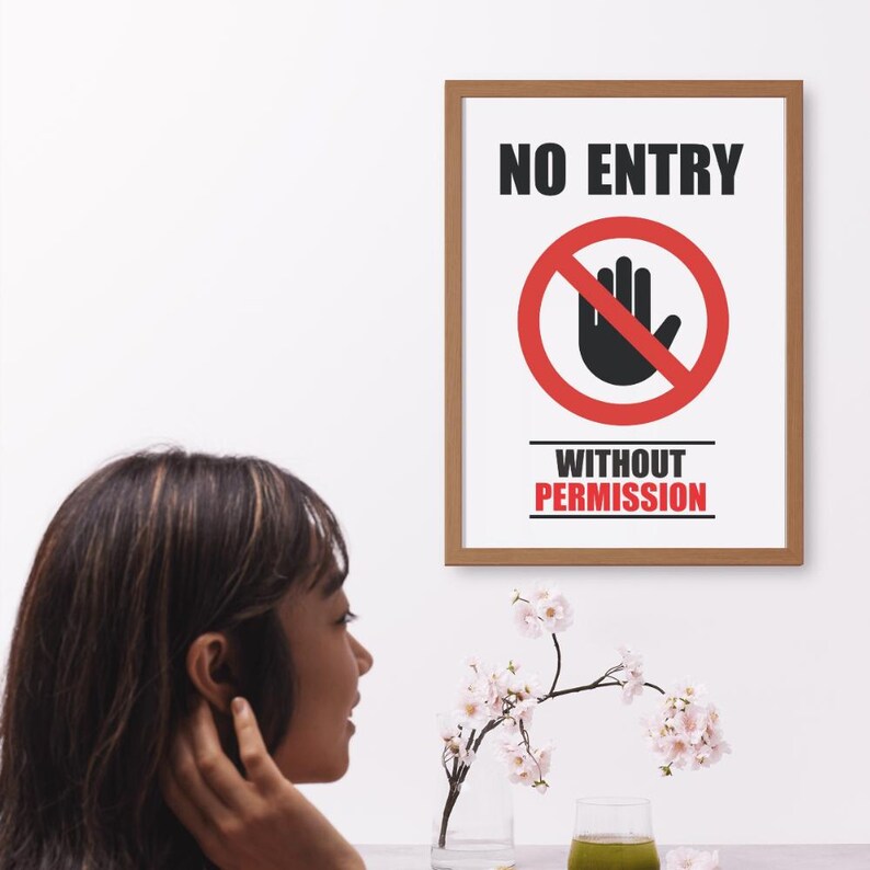 No Entry" Sign PDF - Do Not Enter Sign, A4 Size, Instant Download for ...