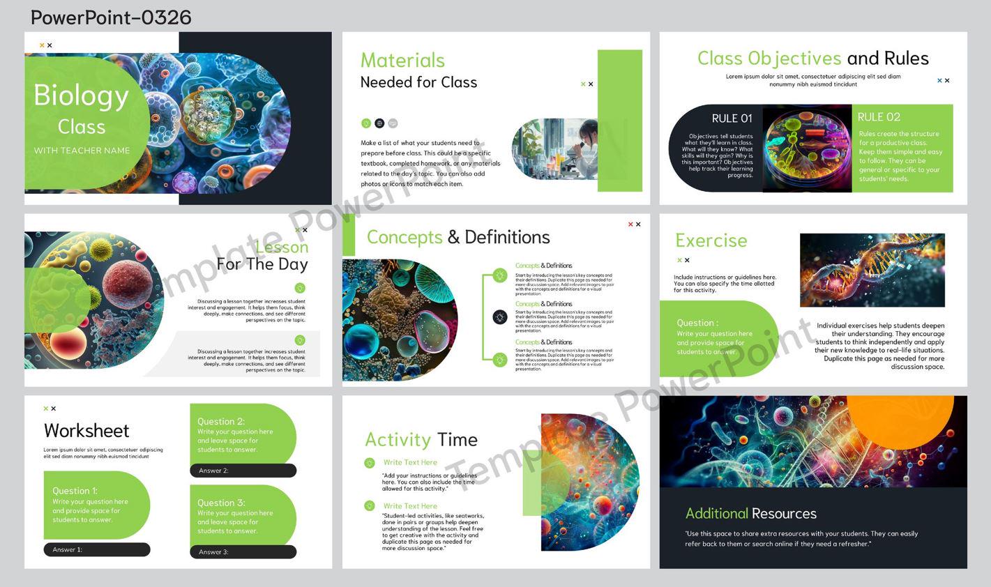 Biology Class Powerpoint Template - Fully Editable Lesson Presentation ...