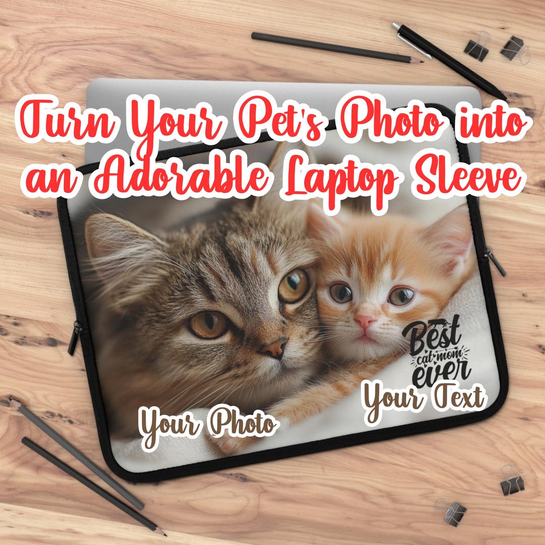 Personalized Pet Laptop & Tablet Sleeve | Custom Pet Photo and Name ...