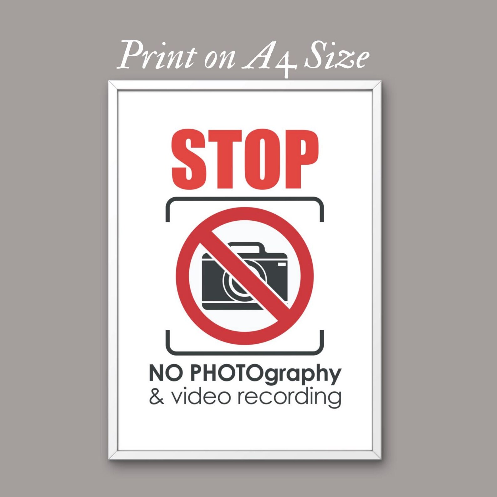 Printable "stop No Photography & Video Recording" Sign - A4 PDF ...