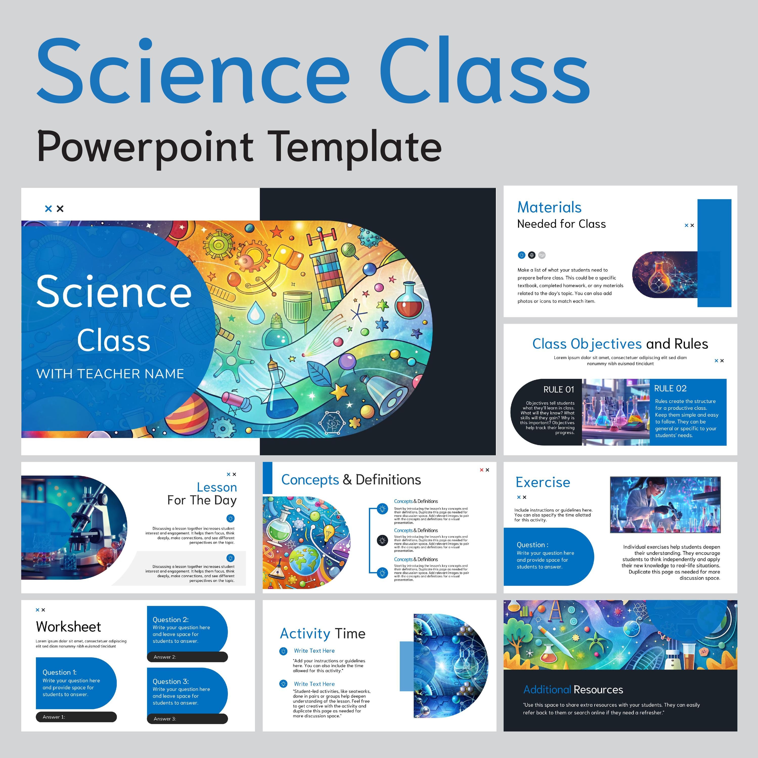 Science Class Powerpoint Template - Editable Slides for Classroom ...