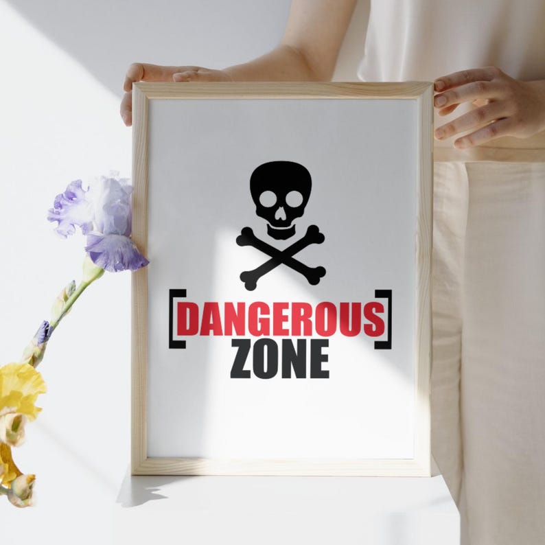 Printable Dangerous Zone Sign - A4 PDF & JPG - Hazard Warning Sign ...