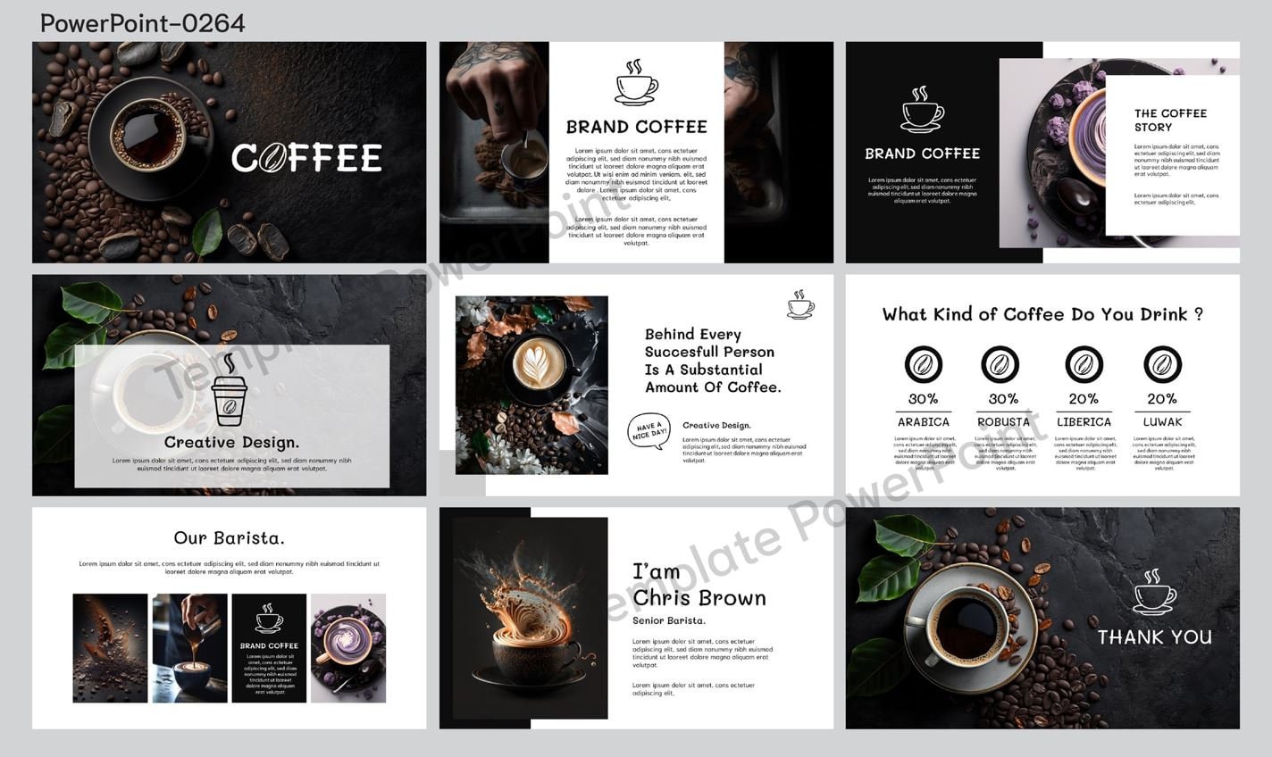 Premium Coffee Shop Powerpoint Template 9 Customizable and Professional Slides - Etsy