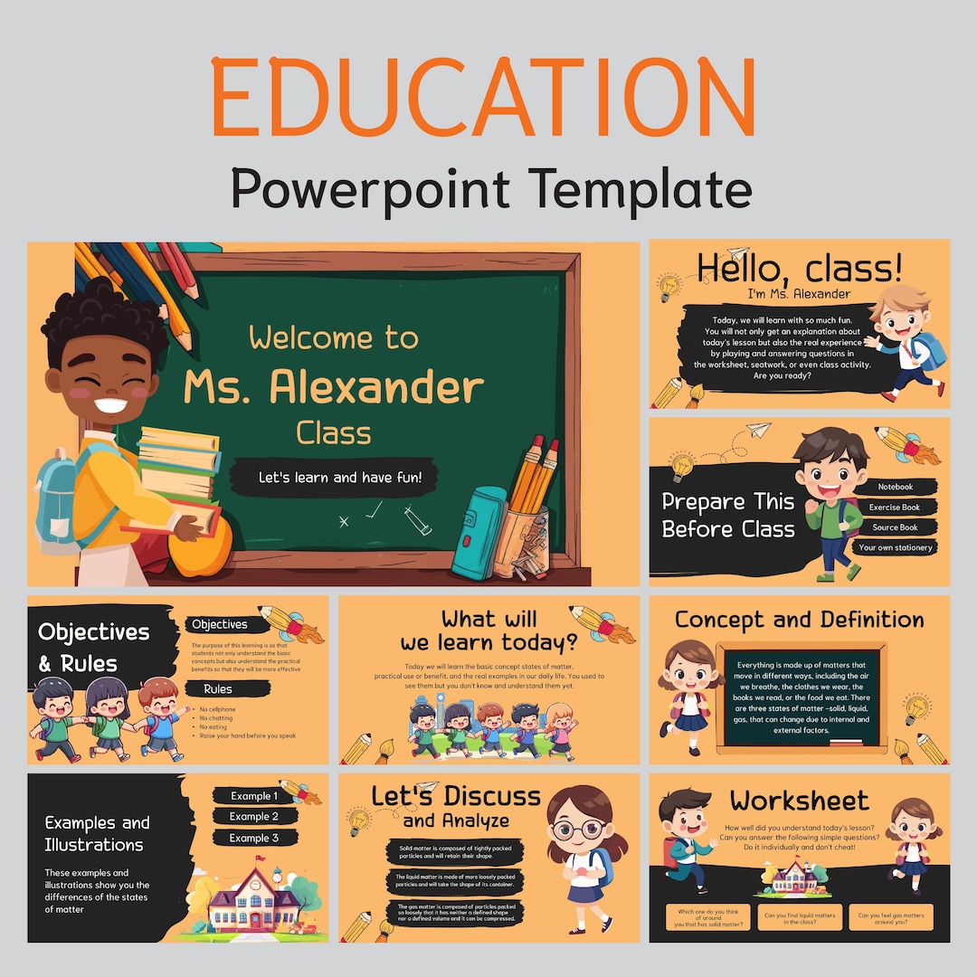 Fun Classroom Powerpoint Template - 9 Editable Slides, Teaching and ...