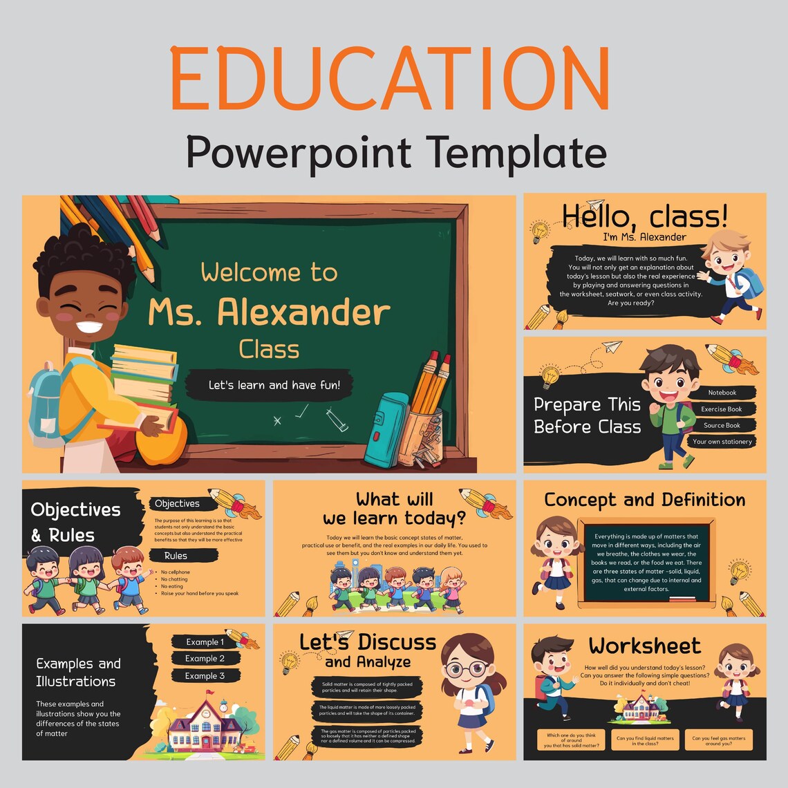 Fun Classroom Powerpoint Template - 9 Editable Slides, Teaching and ...