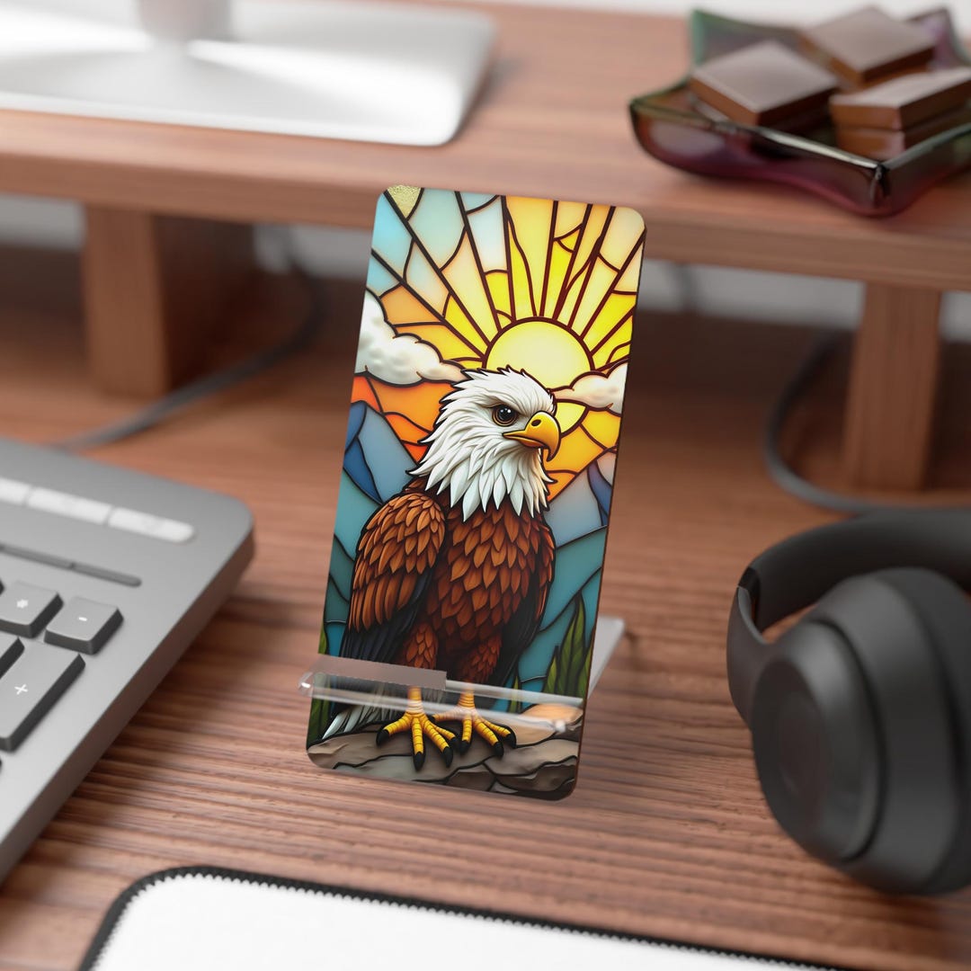 Eagle Stained Glass Smartphone Stand, Unique Phone Holder, Gifts for ...