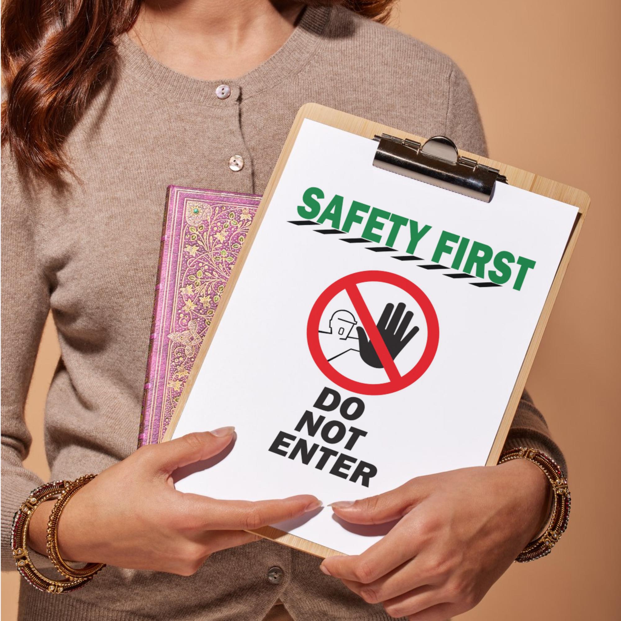 Safety First Do Not Enter Sign - A4 Size, Printable JPG & PDF ...